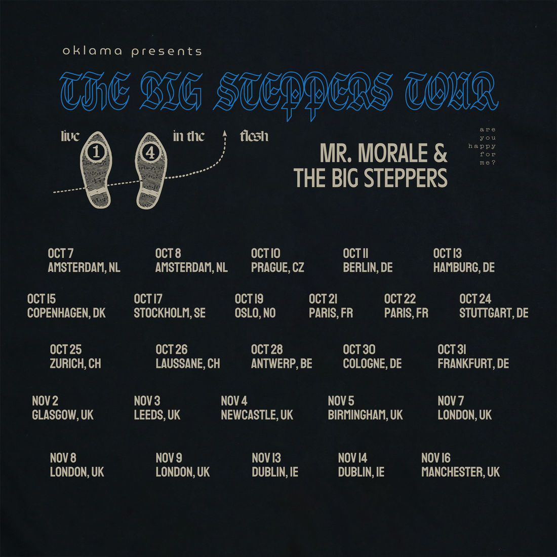 oklama Tour Tee Black – PG Lang